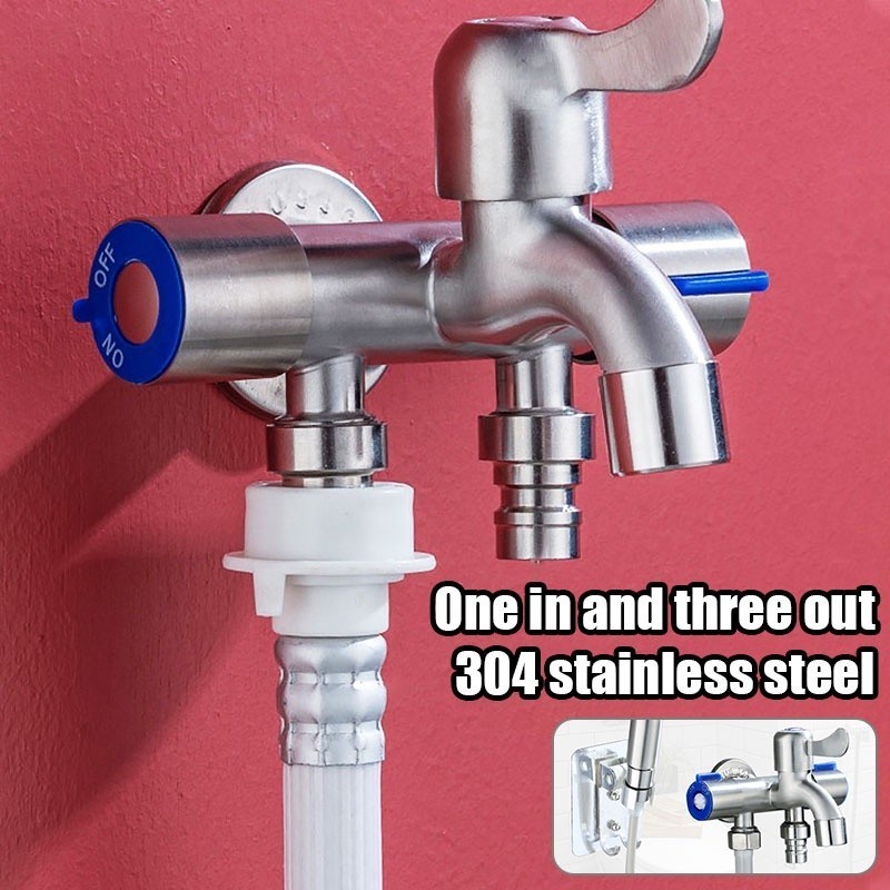Stainless Steel 3 Way Water Tap, Multi-Function Washing Machine Head ...
