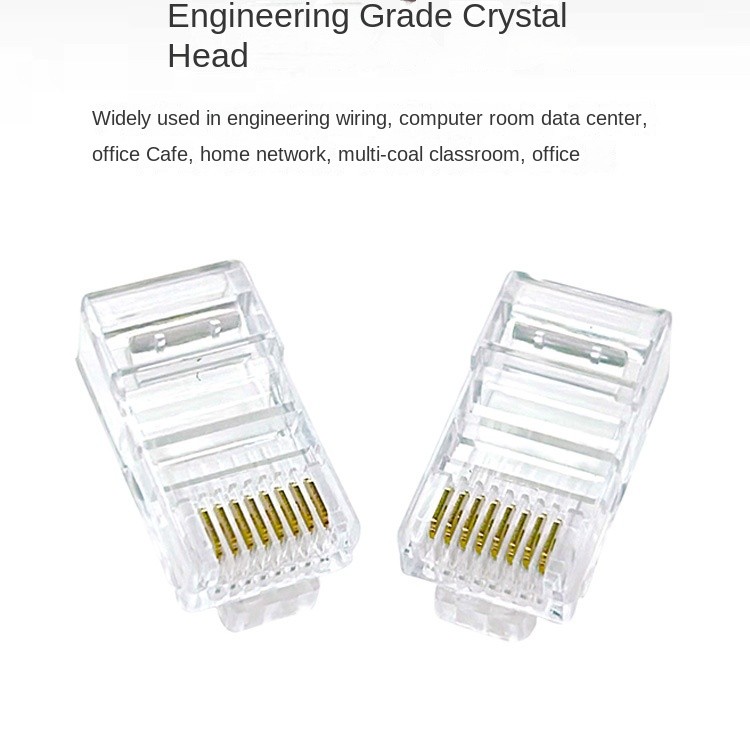100PCS RJ45 cat5e network cable crystal plug super five types of ...