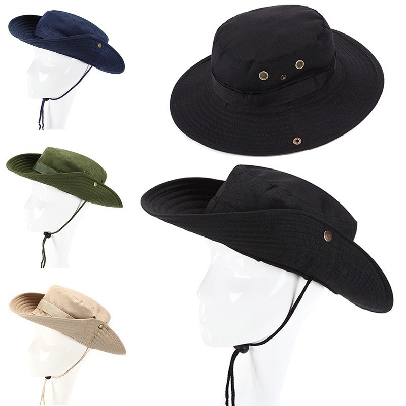 Wide Brim Fisherman Hat Jungle Sun Hat Fishing Camping Hunting Caps ...