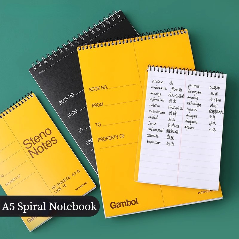 A5 Spiral Notebook Coil Landscape Notebook 80 Sheets Classroom Student ...