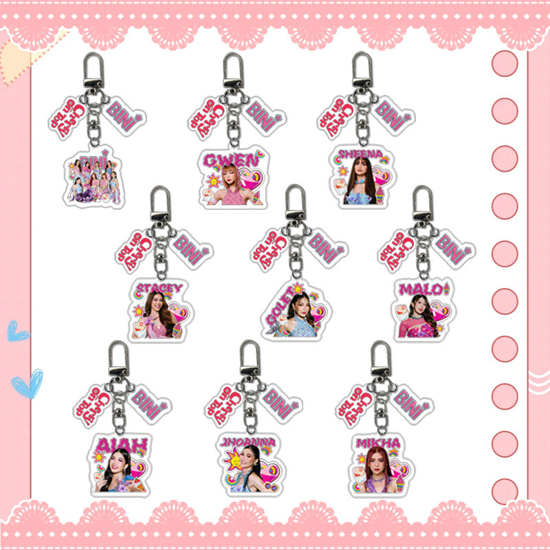 Jollibini BINI Keychain Cherry on Top MIKHA SHEENA Key Chain AIAH GOLET ...