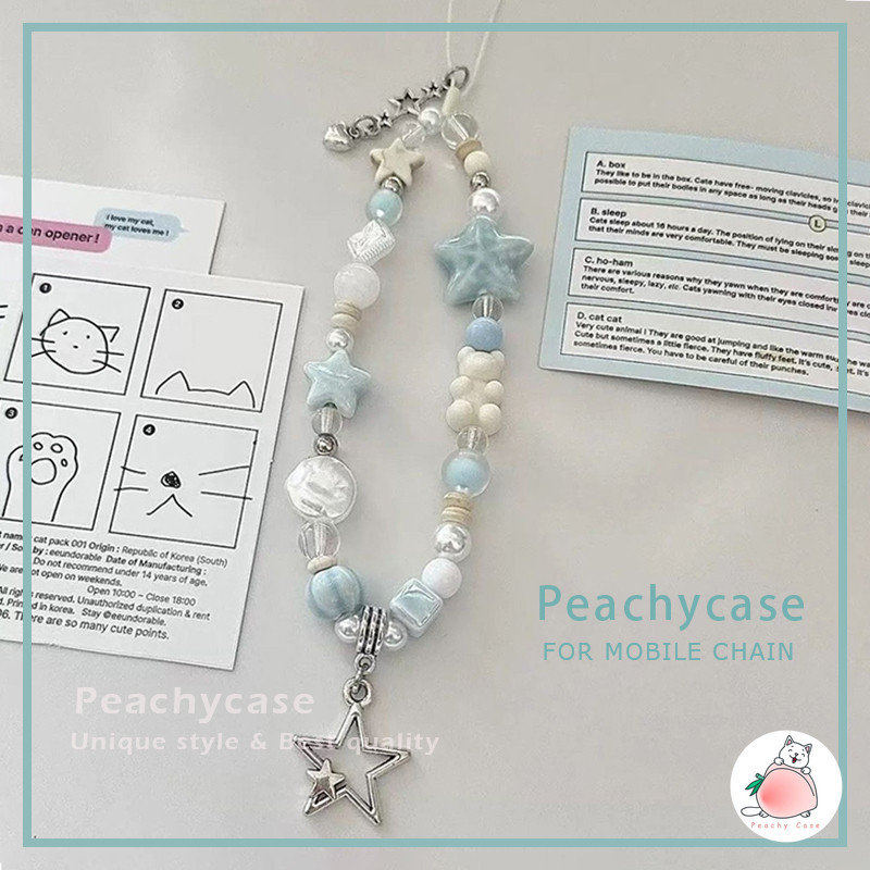 Fashion Stars Pendant Bear Beaded Mobile Phone Chain Telephone Charm ...
