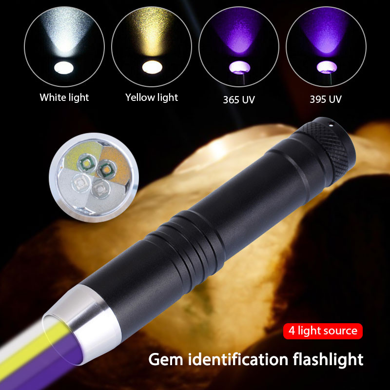 Ultra Violet Light 8W White+Yellow+365nm+395nm UV LED Flashlight Pet ...