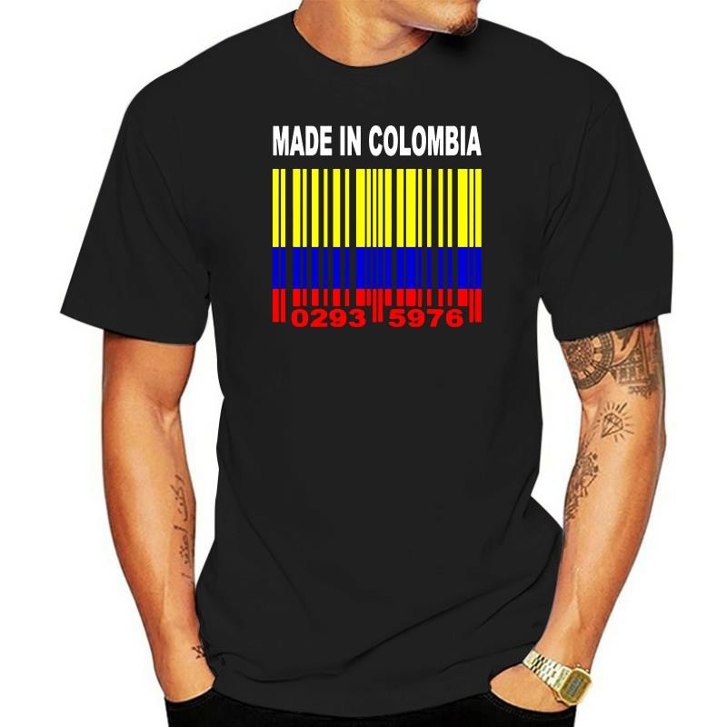 MADE IN COLOMBIA Colombian National Flag CUSTOM BARCODE NUMBERS T-shirt ...