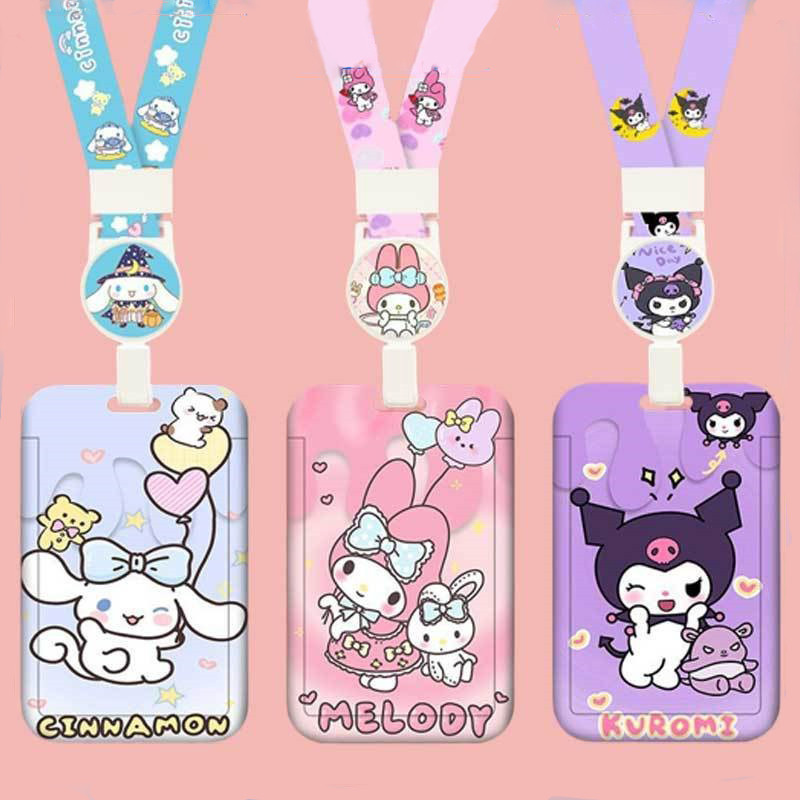 YOUJ Japan Original Retractable Lanyard Card Cartoon Retractable Kuromi ...