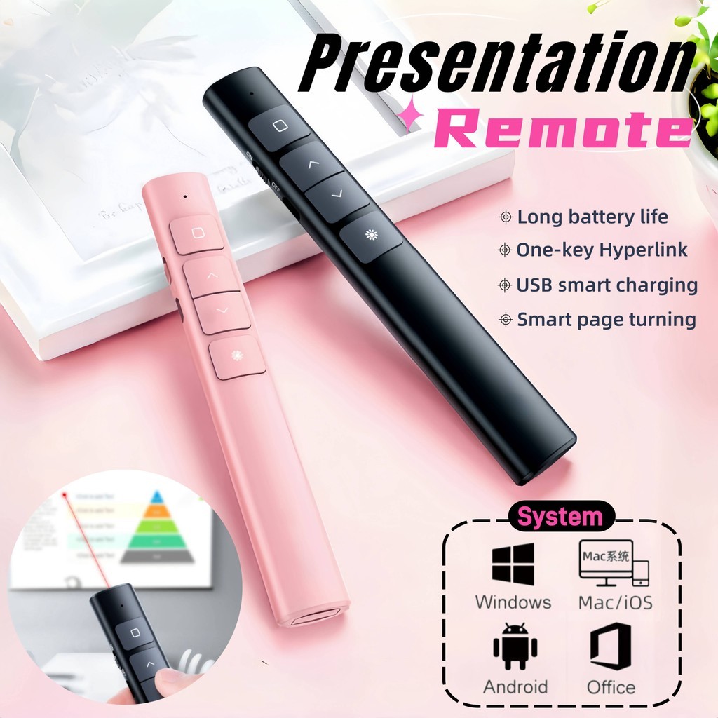 USB Clicker for PPT Presentation Laser Page Turning Pen Rechargeable ...
