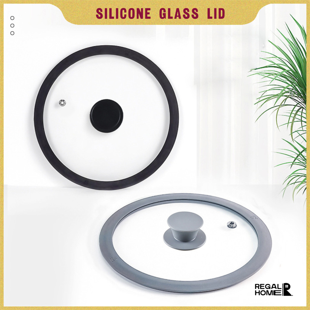 16CM To 32CM Silicone Glass Lid Cover High Quality Pan Cookware Cover ...