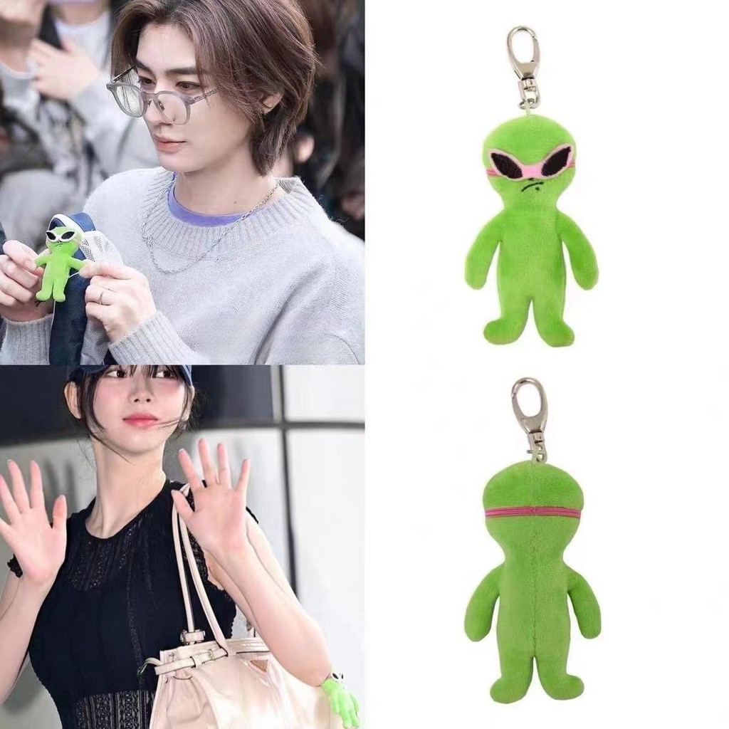 Korea Hoodhood Green Alien Plush Doll Pendant Cute Funny Cartoon Doll ...