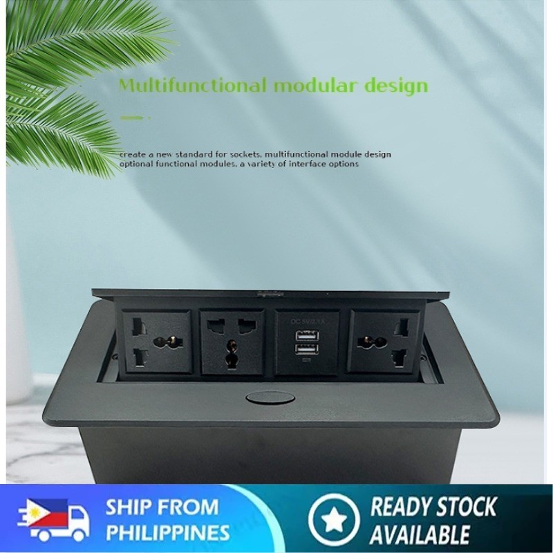 [COD] Desktop Plug-In Adapter POP UP 2 Universal Socket 2RJ45 CAT5E ...