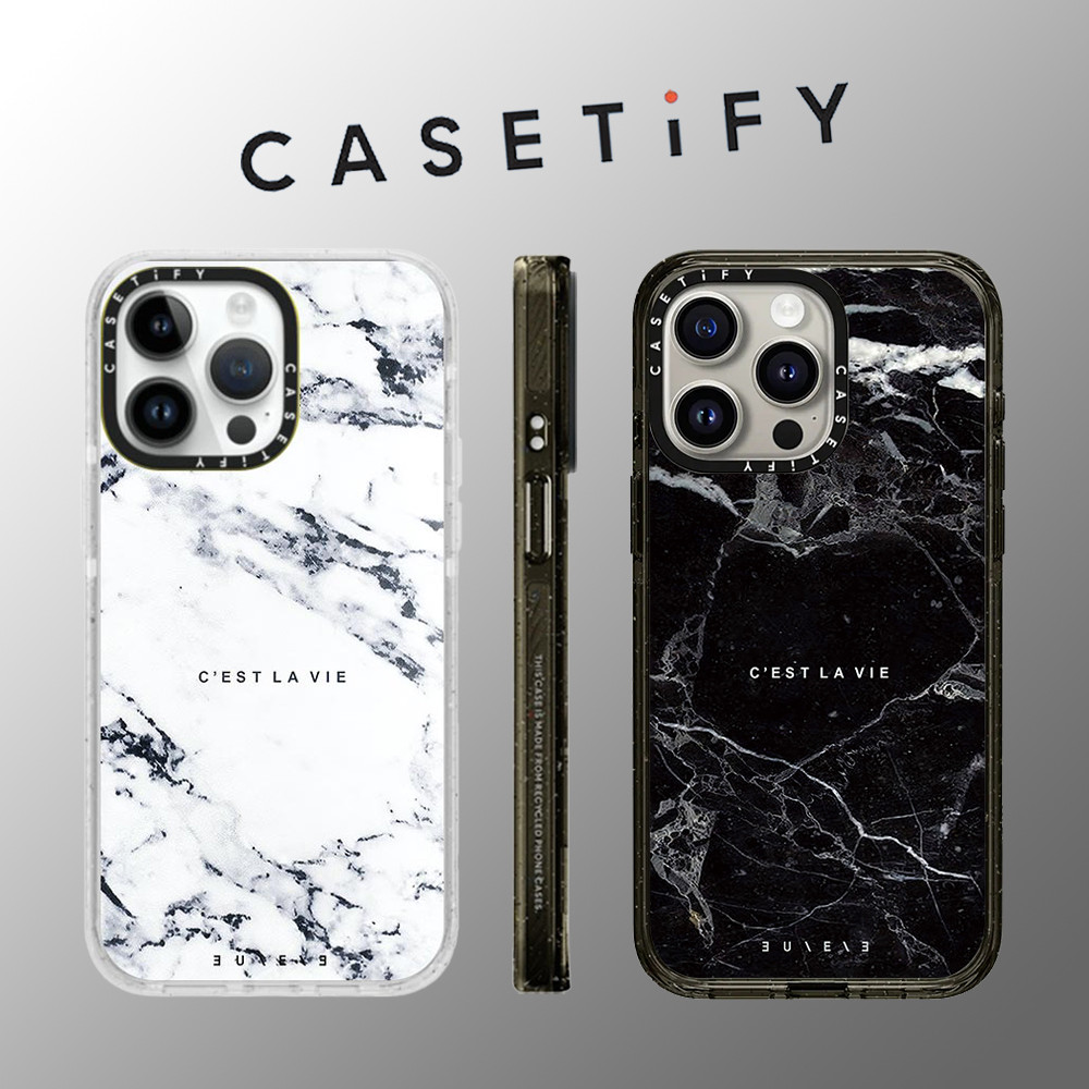 CASETIFY Creative black white marble pattern Shockproof Acrylic Phone ...