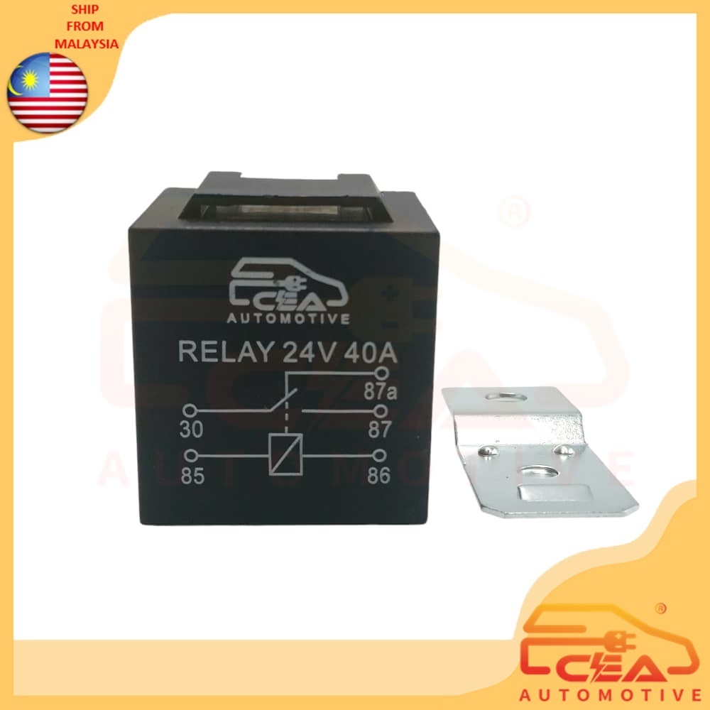 24V 40A 5 PIN RELAY 87A / 87 GREEN INDICATOR LIGHT AUTOMOTIVE LORRY ...