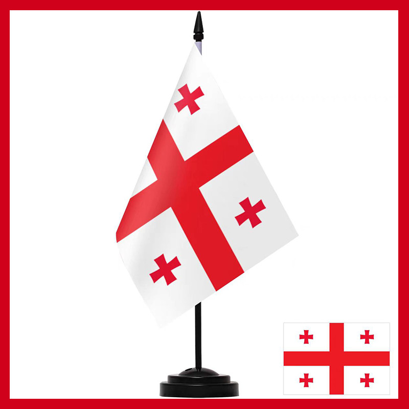 Georgian Deluxe desk flag desktop set Flag of Georgia | Shopee Philippines