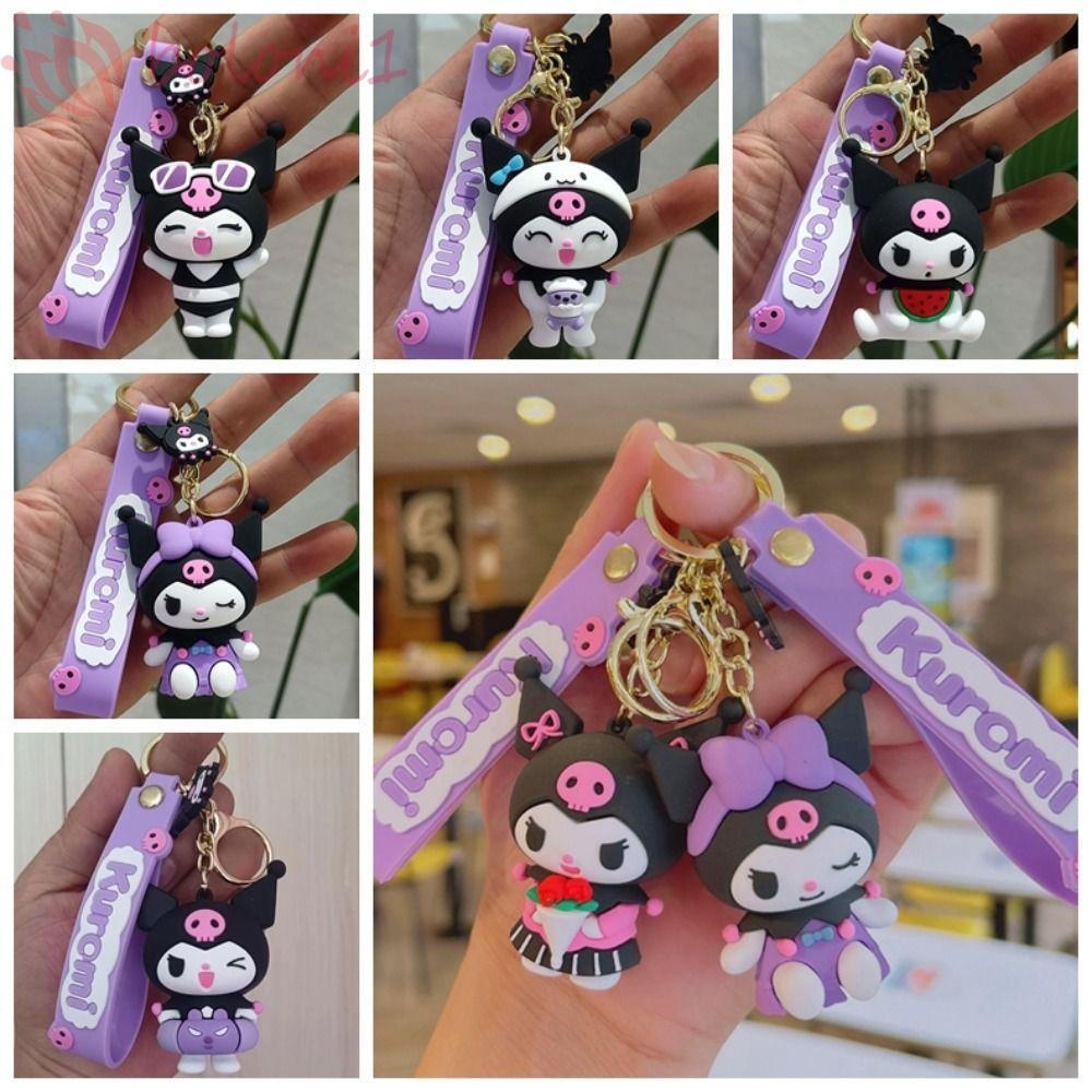 [COD] Kuromi Keychain, Cartoon Kuromi PVC Kuromi Doll Pendant, Car Key ...
