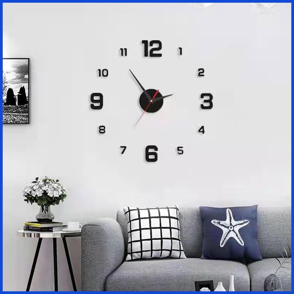 3D Wall Clock Non-Ticking Modern Clock with Silent Movement Battery Operated Art Clock for Home ...