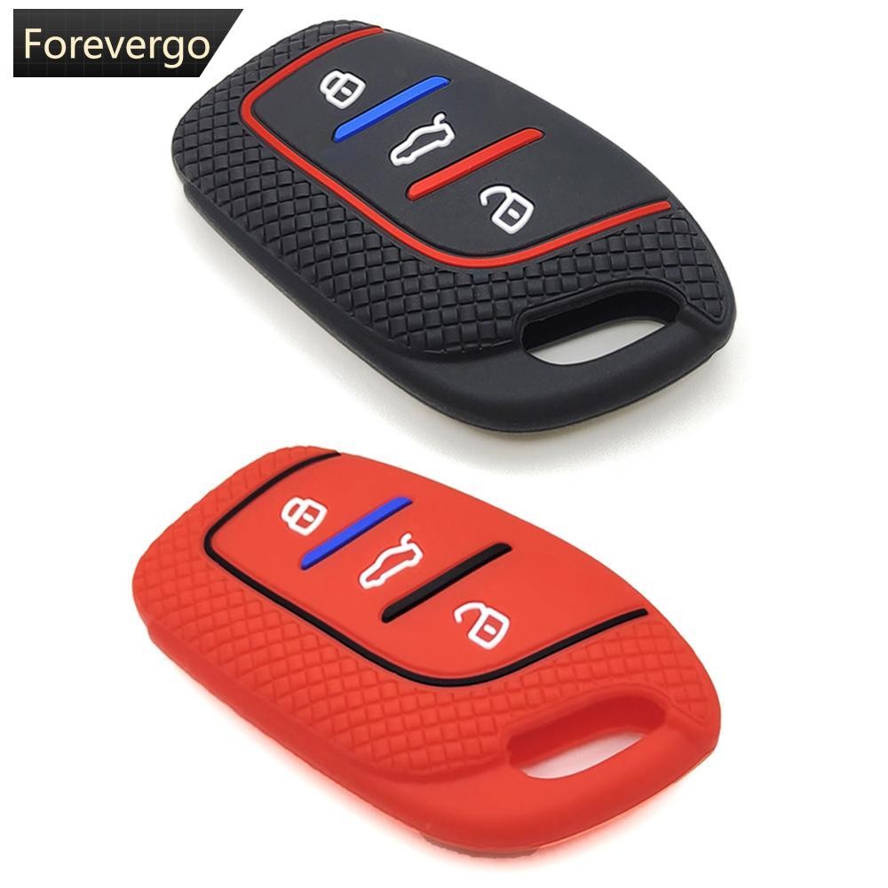 FOREVERGO Silicone 3 Button Key Cover Case Key Protection Chain Holder ...