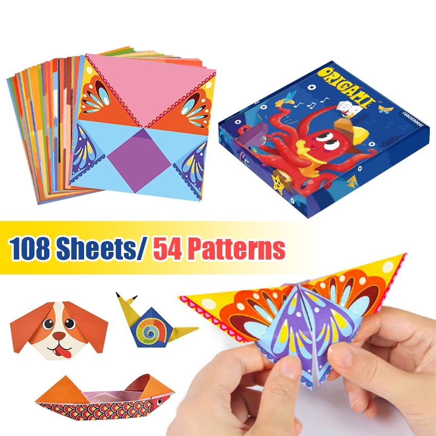 Origami Book Set 108Pcs with 54 Pattern and Instructions Book ...