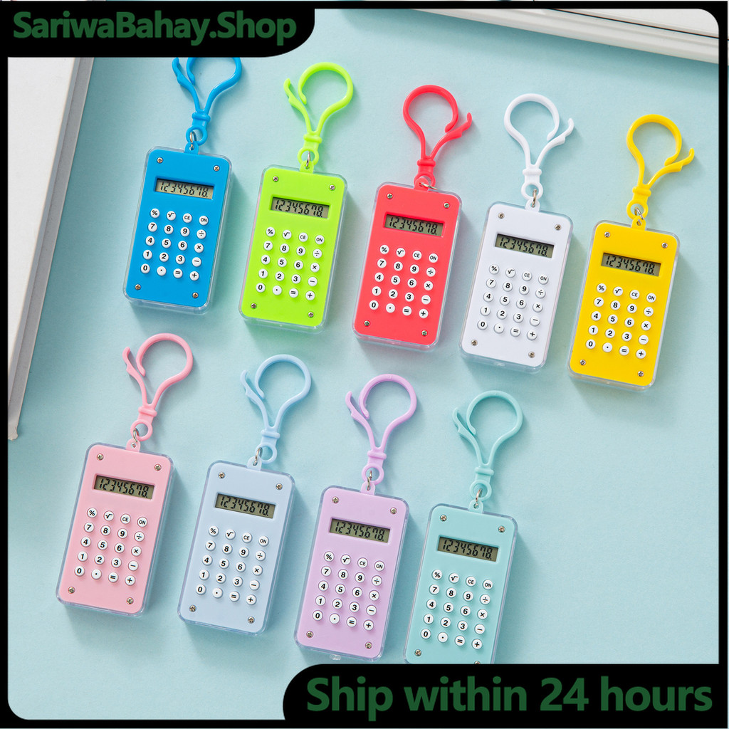 【Color Random】Portable Mini Digital Calculator Creative Keychain ...