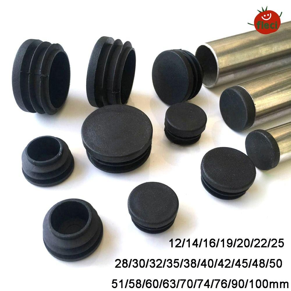 FLECI 10Pcs Round Tube Dust Cover, Floor Protectors Steel Pipe Furniture Leg Plug, Non-slip 16 ...