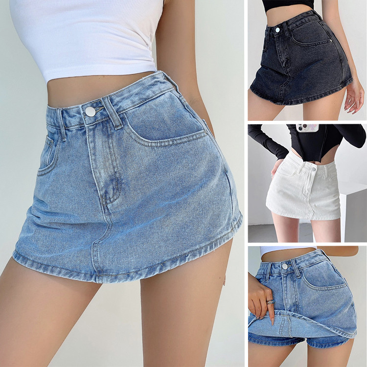 Maganda Plus Size 25-40 Korean High Waist Denim Skirt Women A Line Mini ...