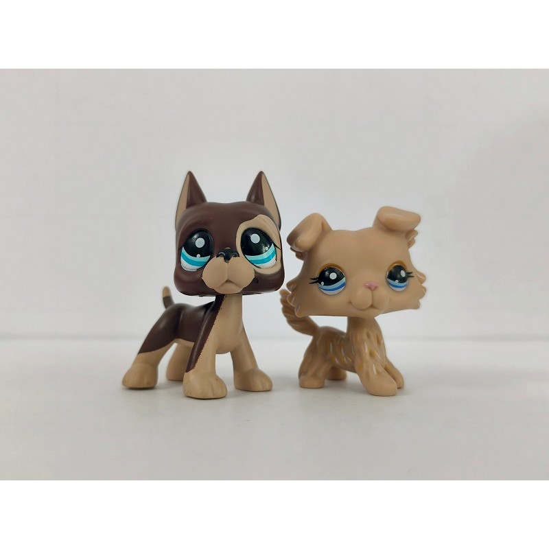 2pcs/lot Littlest Pet Shop Toy Great Dane Collie Dog #817#1194 Animal ...