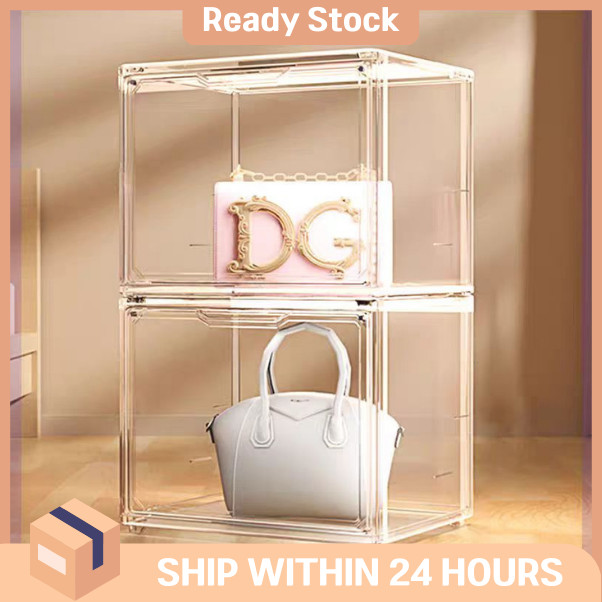 Stackable Acrylic Bag Organizer Case, Lady acrylic Bag organizer box ...