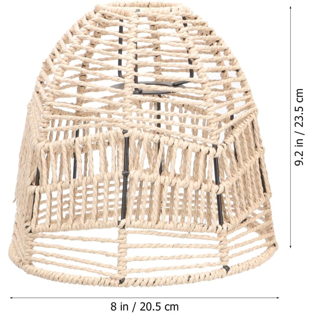 Rattan Lamp Shade, Boho Wicker Woven Pendant Light Lamp Shades ...