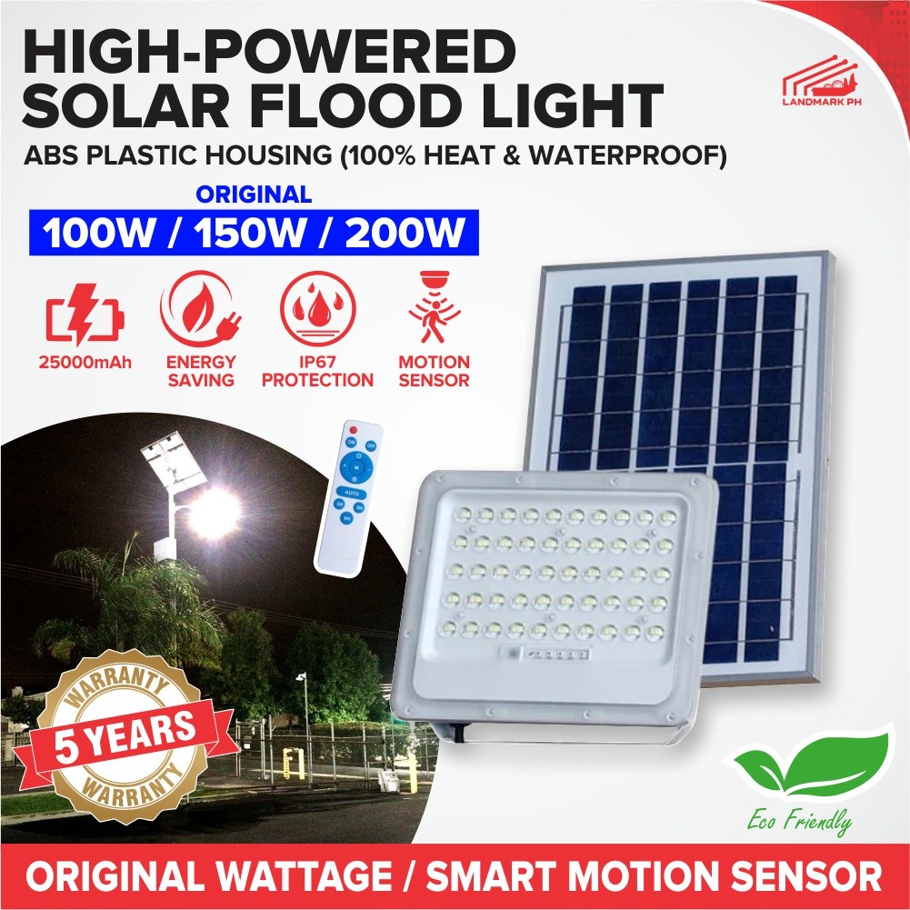 High-Powered Solar LED Flood Light 100w 150w 200w / Original Wattage ...