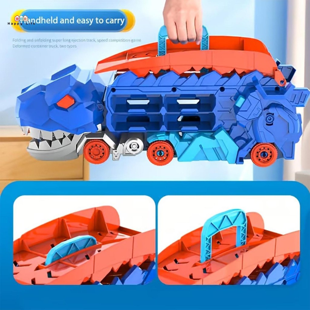 Dinosaur Car Carrier Truck Toy for Boys Car Transporter Dinosaur Truck ...
