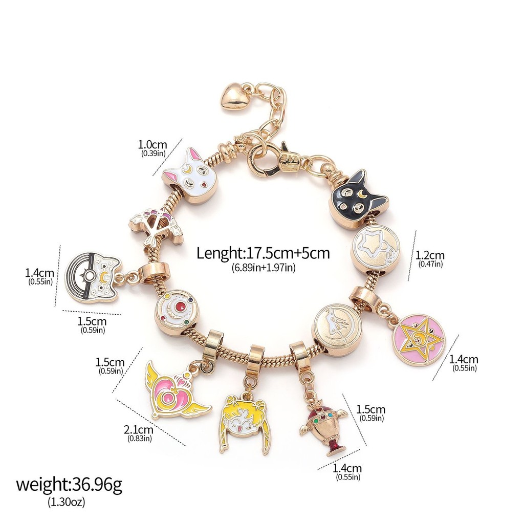 Sailor Moon Merchandise Girl Beaded Bracelet SailorMoon Moon Hare Luna ...