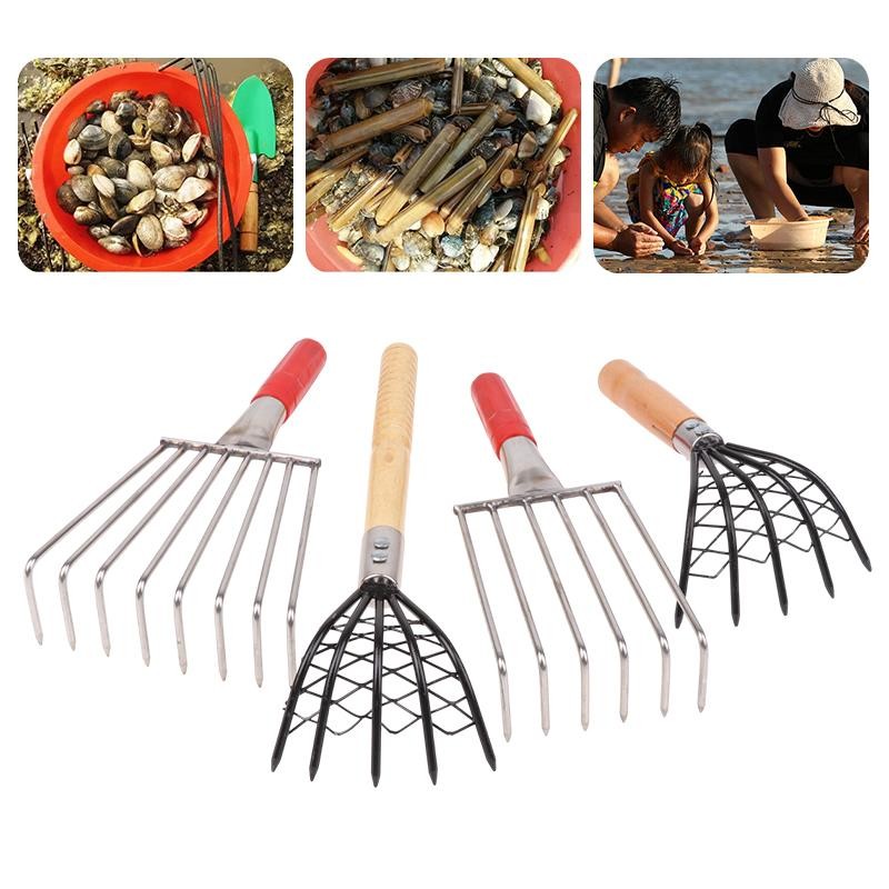 TFPH Multifunctional Rake Tool Beach Clam Rake Seafood Shell Rake ...
