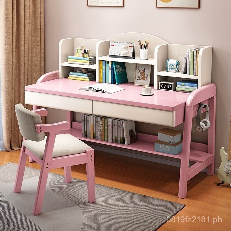 Desk and Chair Set Solid Wood Children's Desk for Kids Elementary ...
