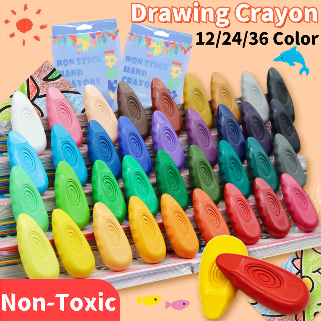 12/24/36 Color Crayons Non Toxic Crayon for Toddler Water Drop Shape ...