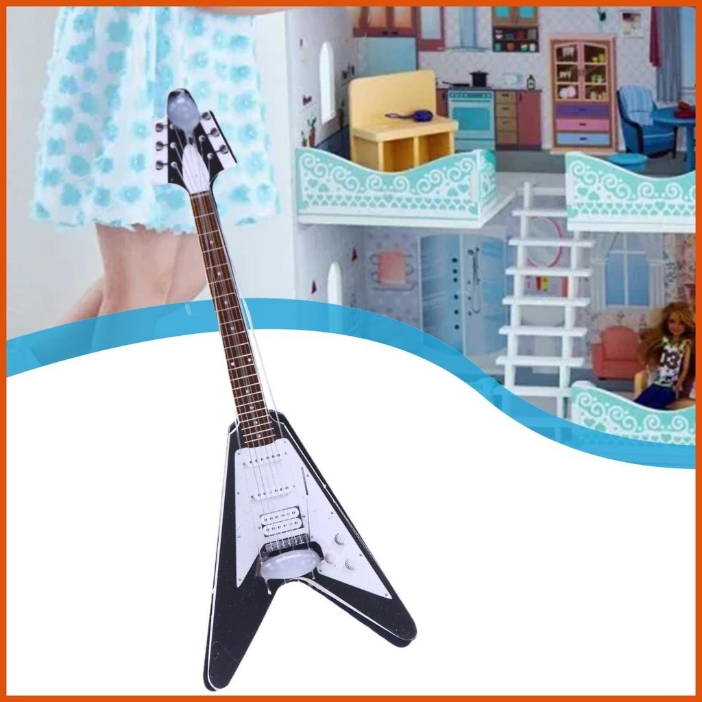 Mini Guitar Toy For Kids 1:12 Mini Musical Instrument Guitar Electronic ...
