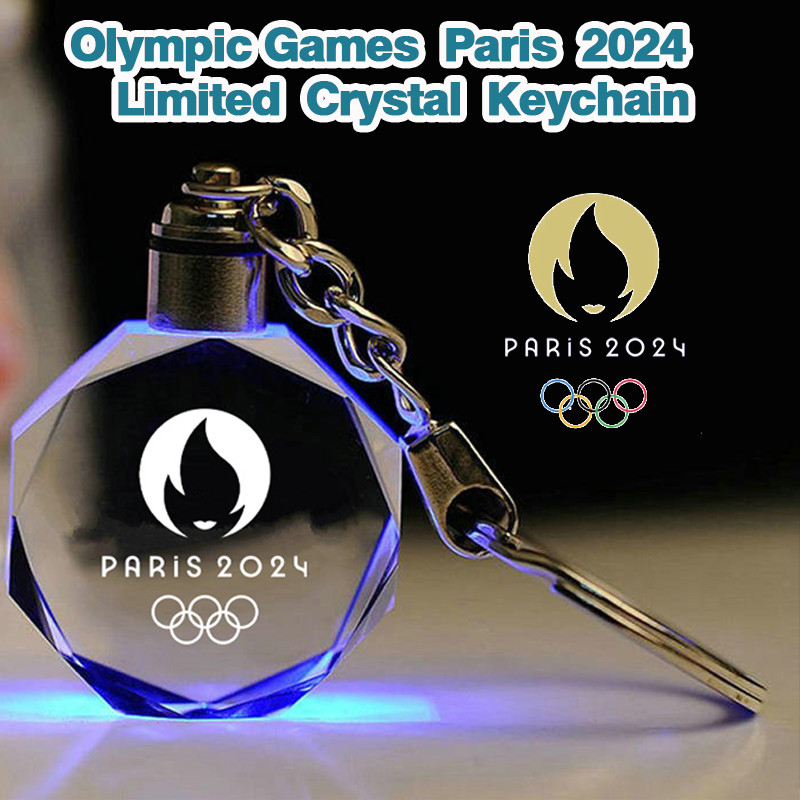 Olympic Games Paris 2024 KeyChain LED Light 7 Color Crystal Customized ...