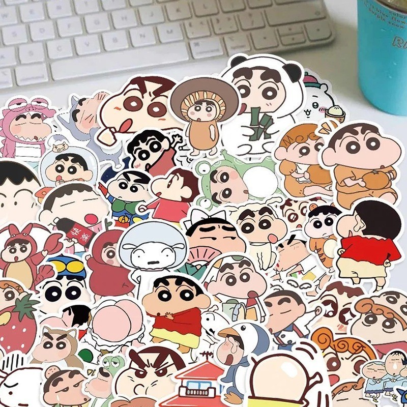 100Pcs/Set Kawaii Crayon Shin-chan Anime Stickers Laptop Suitcase ...