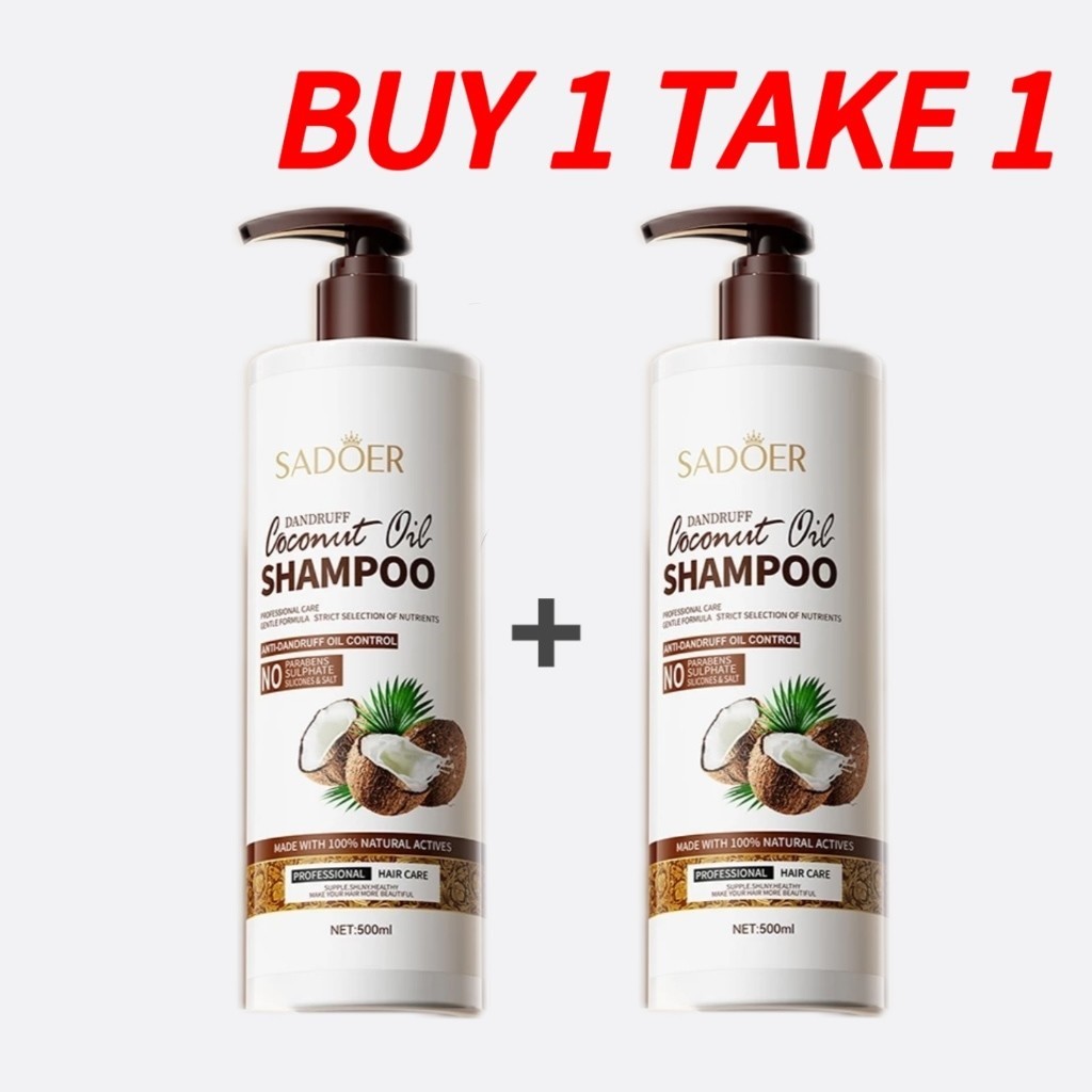 Buy 1 Take 1 500ML Anti Dandruff Shampoo Coconut Oil Scalp Itching Oil Control Hair Treatment ...
