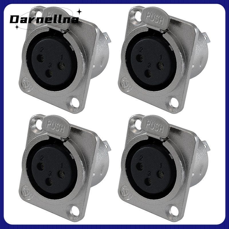 【darnellna】XLR Female Jack 3 Pin - Panel Mount Jacks D Series Size XLR ...