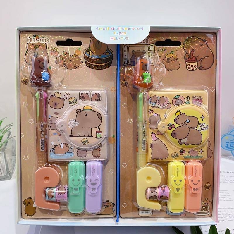 1Set Capybara Cartoon Stationary Set Students Back to School Full set ...