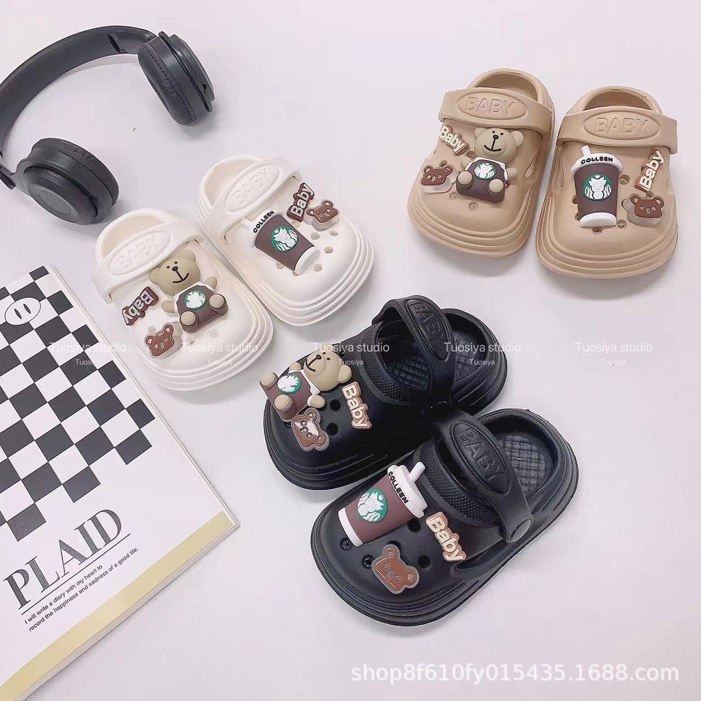 Slippers and slippers for boys and girls with super cute milk tea bear ...
