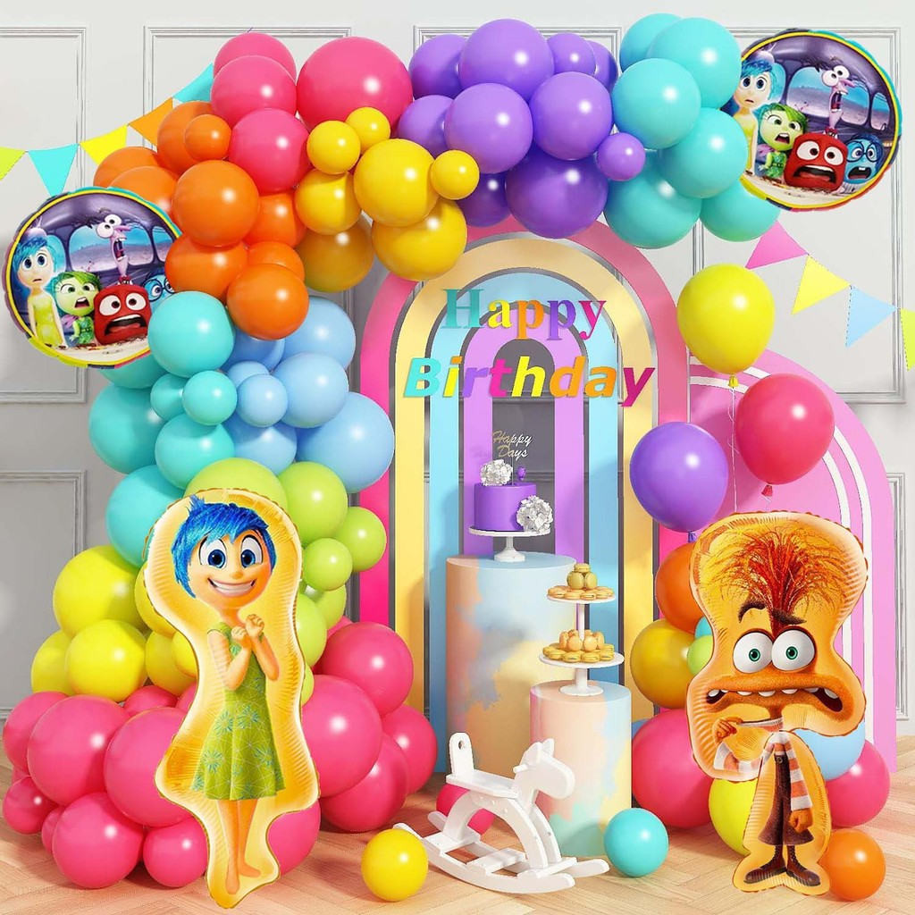 86PCS Inside Out Theme Balloon Garland Set Purple Blue Yellow Birthday ...