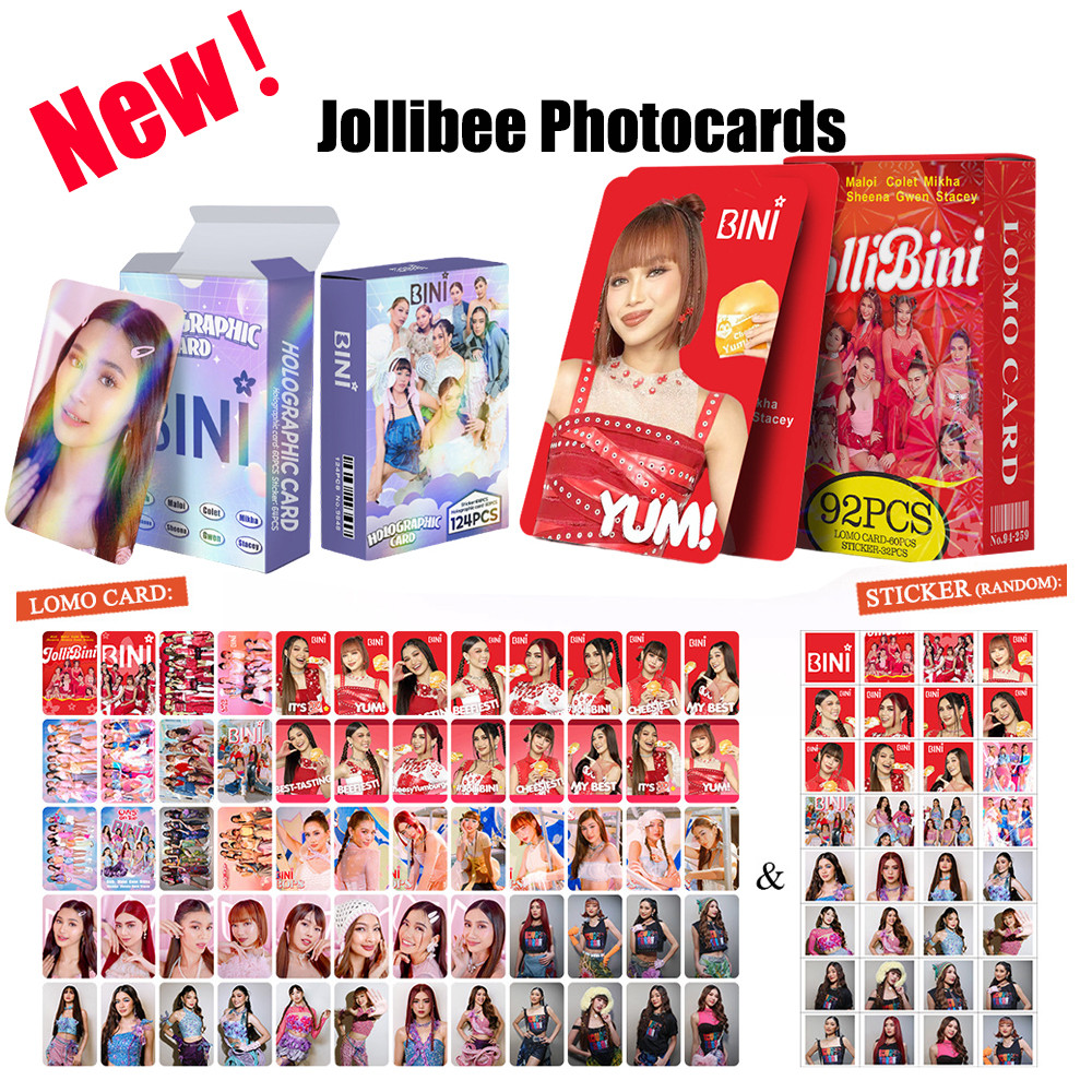 BINI Jollibini Lomo Cards Bini Jollibee Photocards Holographic BINI ...