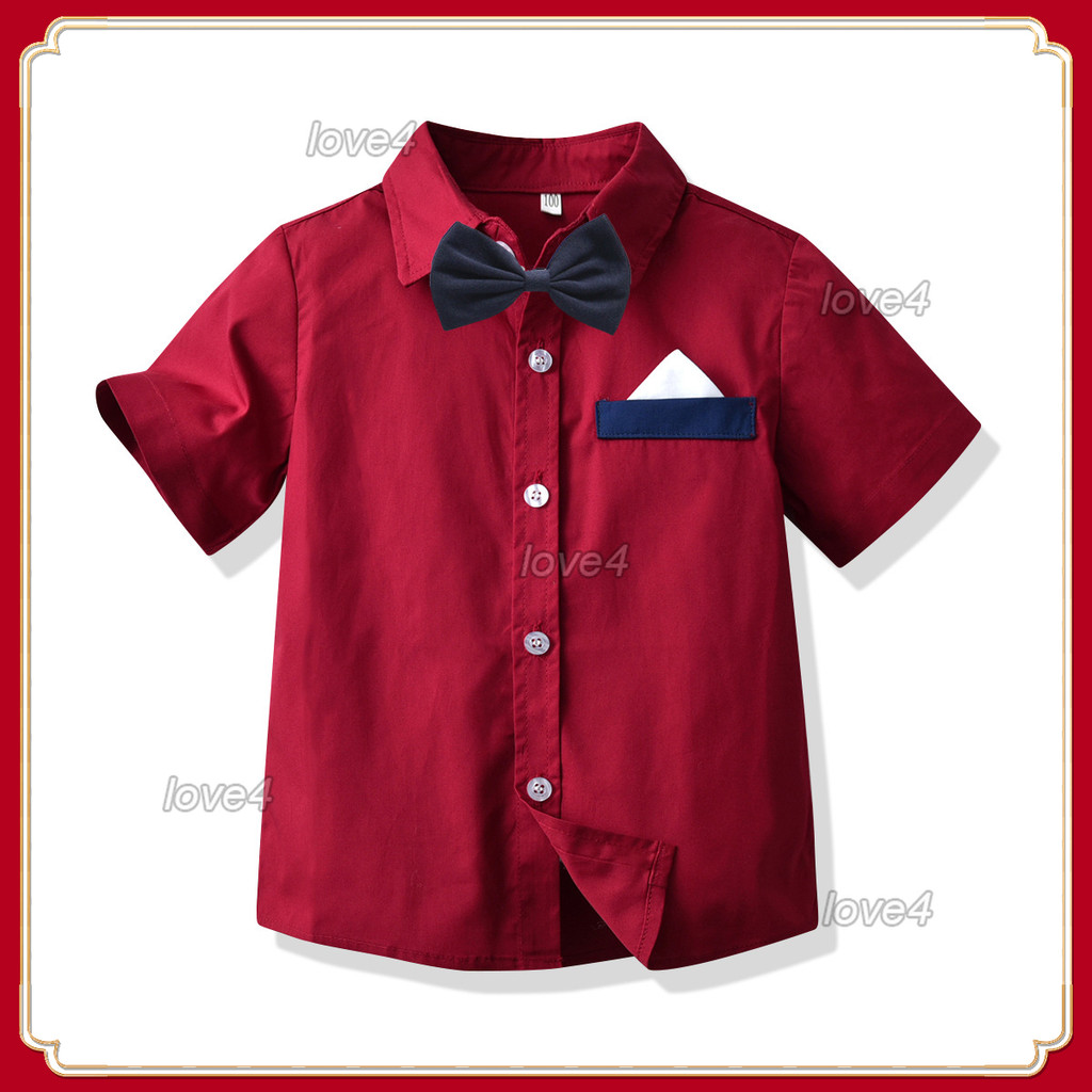 Fashion Red Polo Shirt for Kids Boy 1 2 3 4 5 6 7 Year Old Gentleman ...