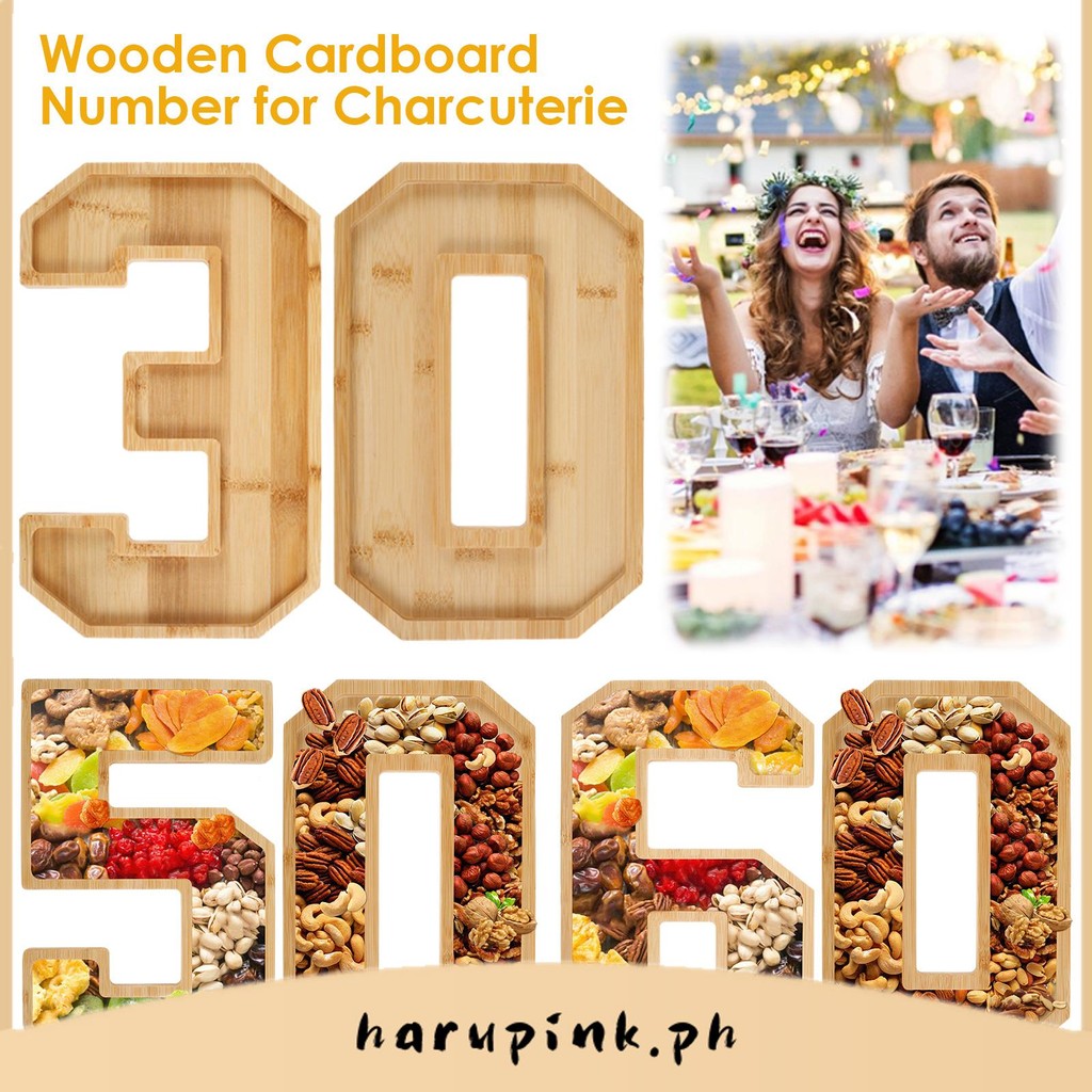 Charcuterie Number Board Wood Cardboard Number Tray Fillable Number ...