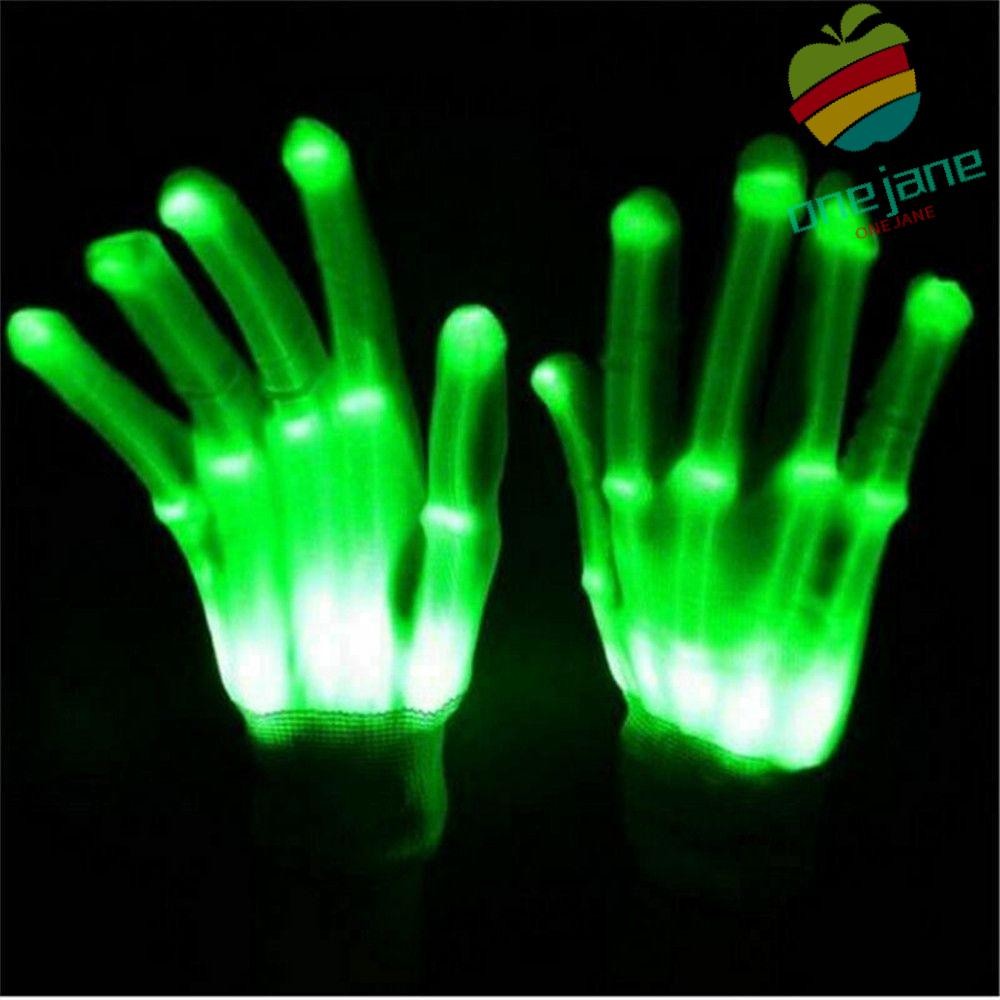 ONE-JANE Glowing Mittens, Funny Luminous LED Gloves, Adult Kids Neon ...