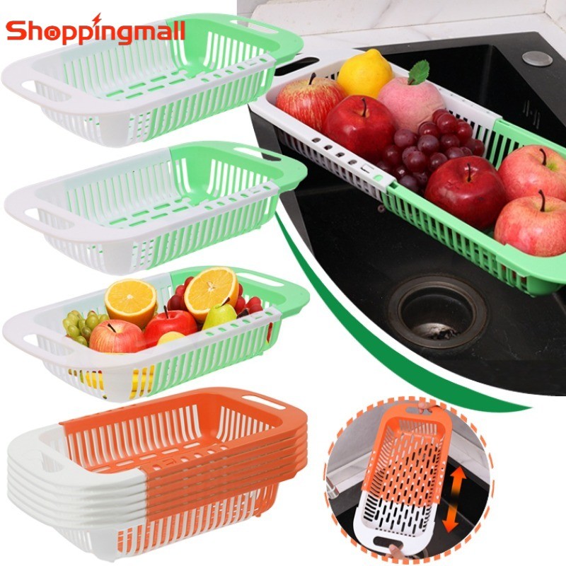 Kitchen Multi-purpose Drain Basket Sink Organizers Expandable Fruits ...