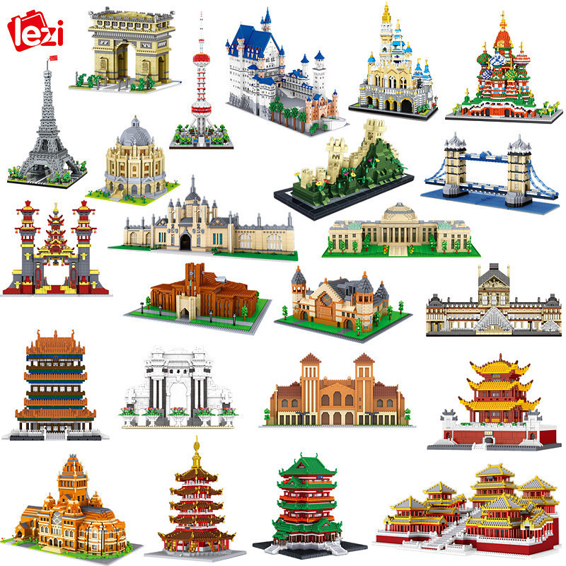 LEZI Mini Blocks Royal Garden Architecture Castle Building Bricks ...