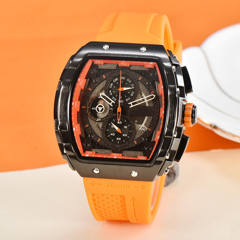 2024 Outdoor Style Barrel Type Quartz Watch Curved Mirror Step Hollow ...