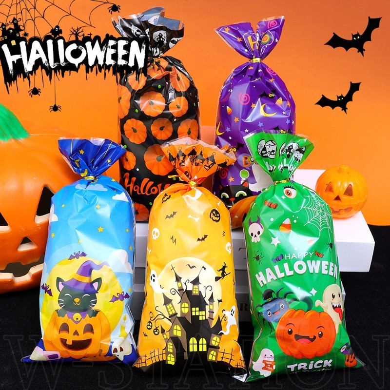 50Pcs Ghost Pumpkin Scary Patterns - Present Packaging Pouch ...