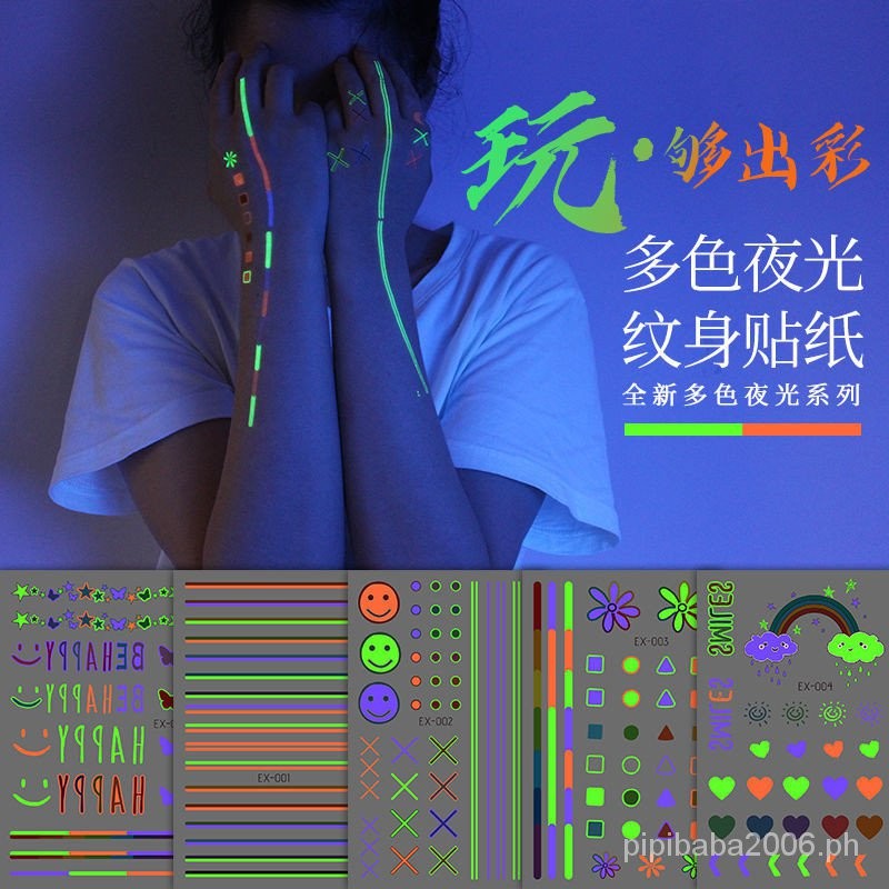 High-Profile Figure Luminous Hot Girl Tattoo Sticker Waterproof Cute ...