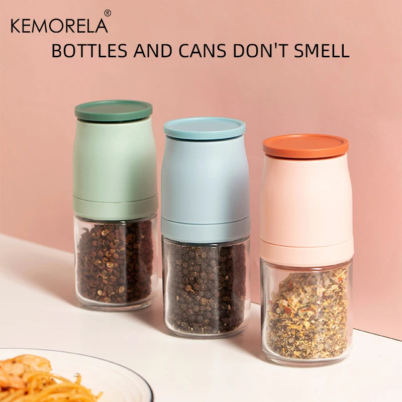 Manual Salt And Pepper er Pulverizer Transparent Glass Jar Spice Jar er ...